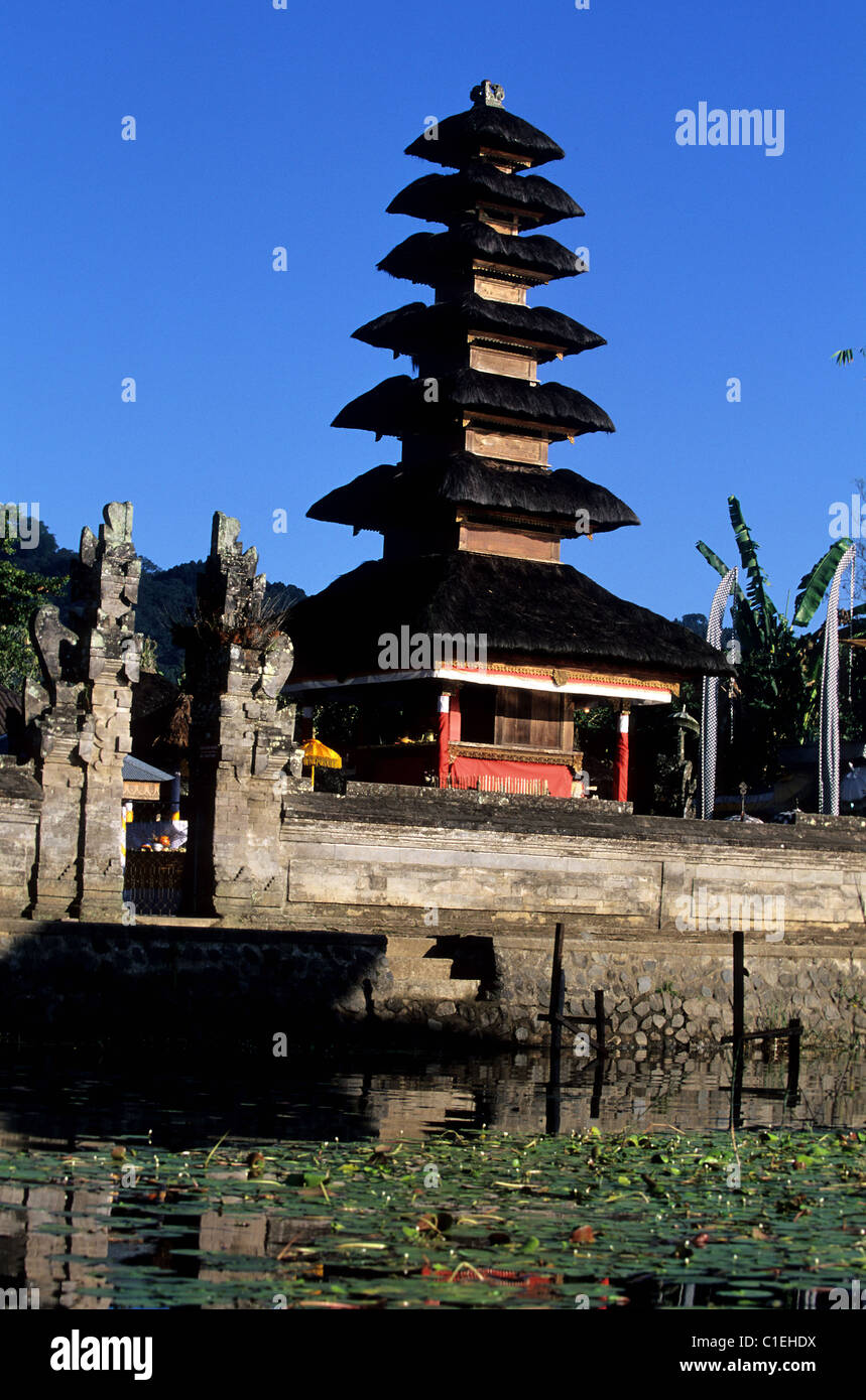 Indonesia, Bali, meru with multiple roofs of Pura Ulun Danu Temple ...