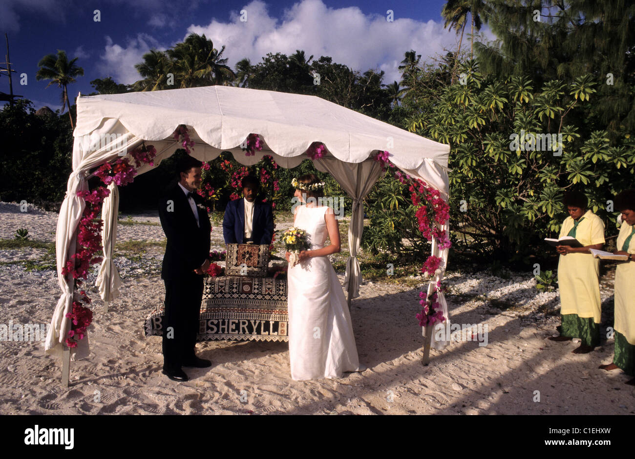 Fiji, Vatulele Island, wedding of Sheryl et Blair Lowe at the Island ...