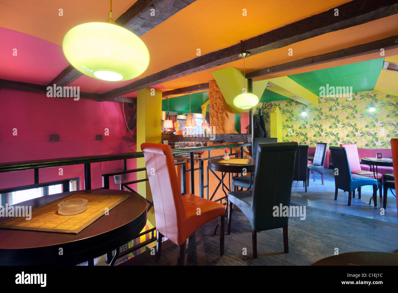 Interior of modern cafe, mainstream, modern pop style Stock Photo - Alamy