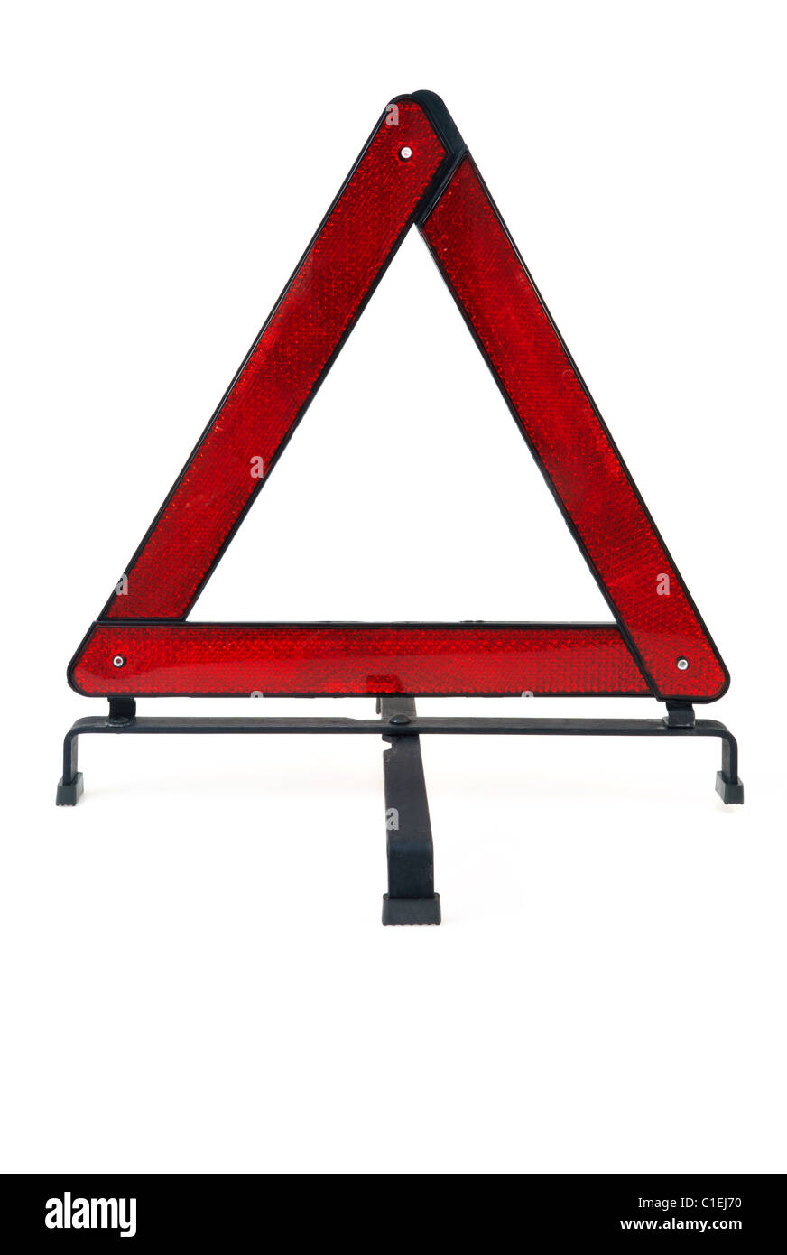 Red warning triangle isolated over white background Stock Photo - Alamy