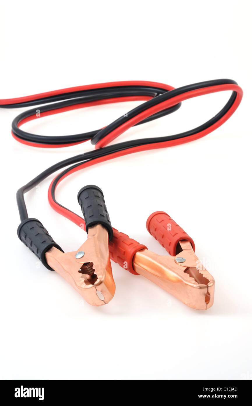Close up of jumper cable isolated on white background Stock Photo - Alamy