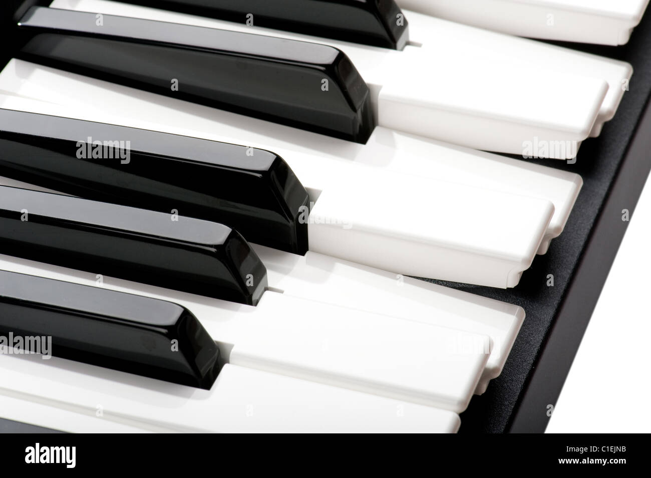 object on white - piano keyboard close up Stock Photo - Alamy