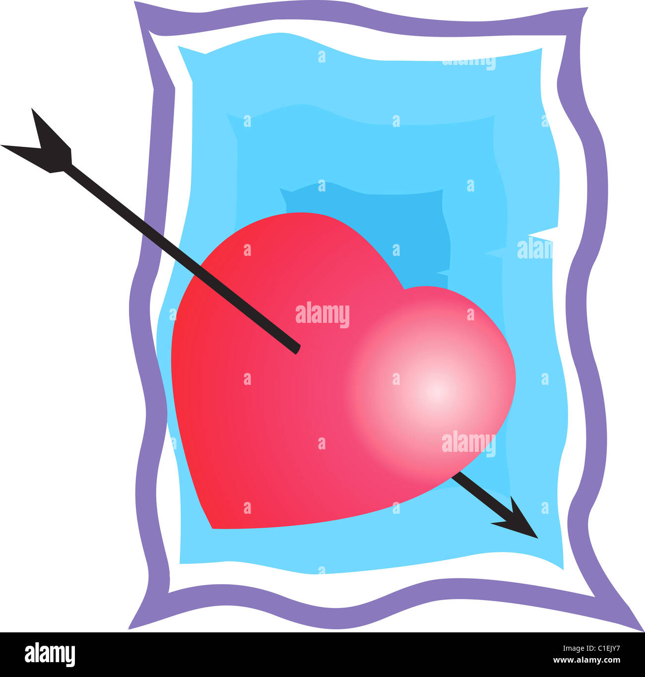 an arrow pierce in a heart Stock Photo - Alamy