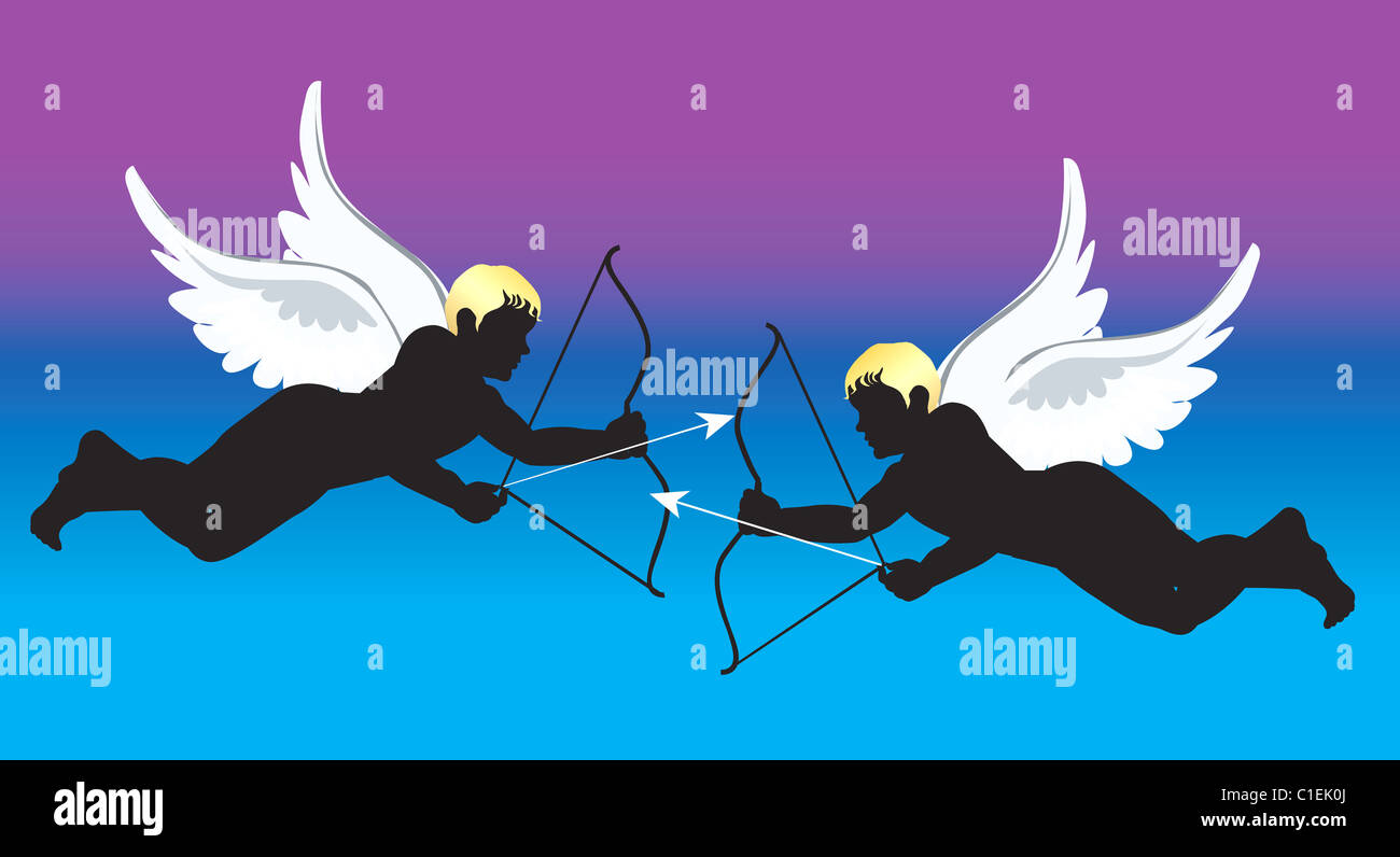 angels with bows and arrow Stock Photo - Alamy