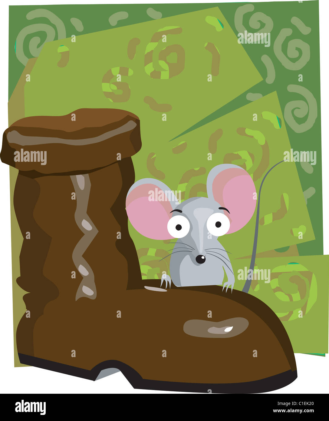 leather boot and mouse Stock Photo - Alamy