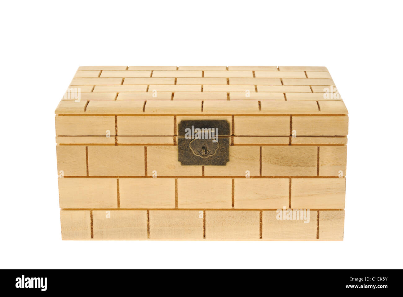 Closed wood box isolated on white background Stock Photo - Alamy