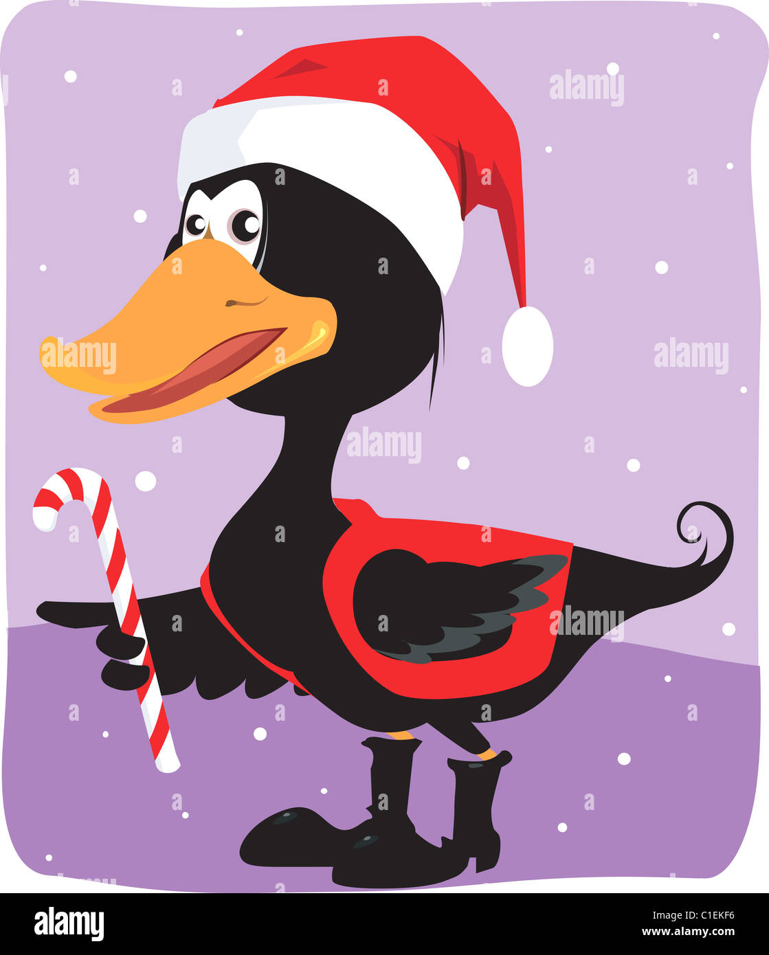 duck as Santa with X’mas stick Stock Photo - Alamy