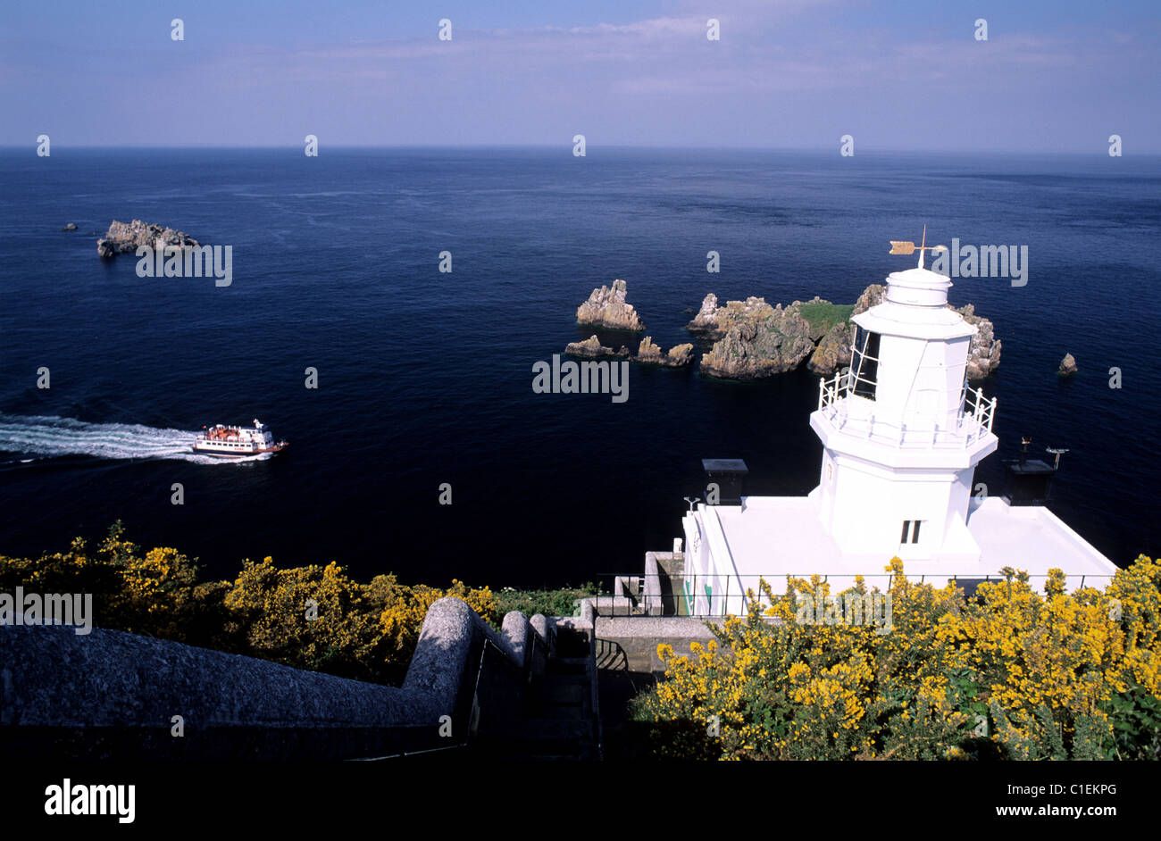 United Kingdom, Channel Islands, Sark Island (Sercq), Sercq, lighthouse ...