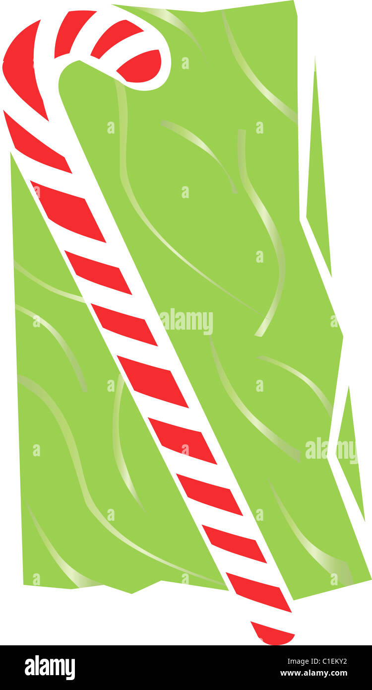 Illustration of a X’mas stick Stock Photo - Alamy