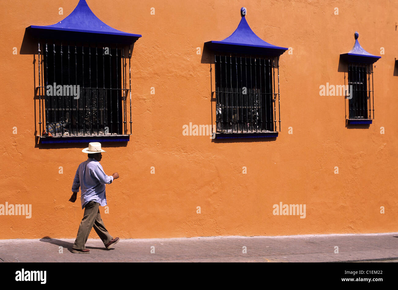 Mexico, Morelos State, Cuernavaca, coloured frontage of the historical ...