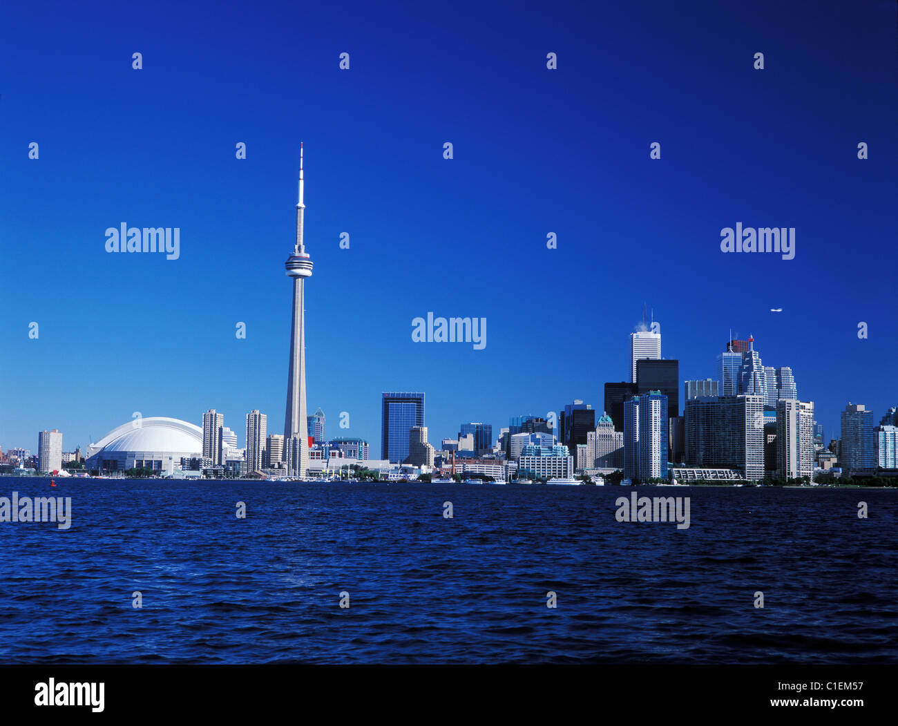 Canada, Ontario, Toronto, downtown area, Sky Dome and CN Tower Stock ...