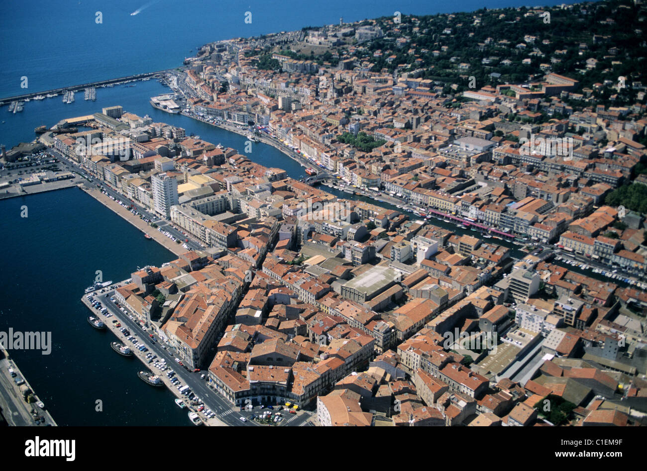 France, Herault, Sete town (aerial view Stock Photo - Alamy
