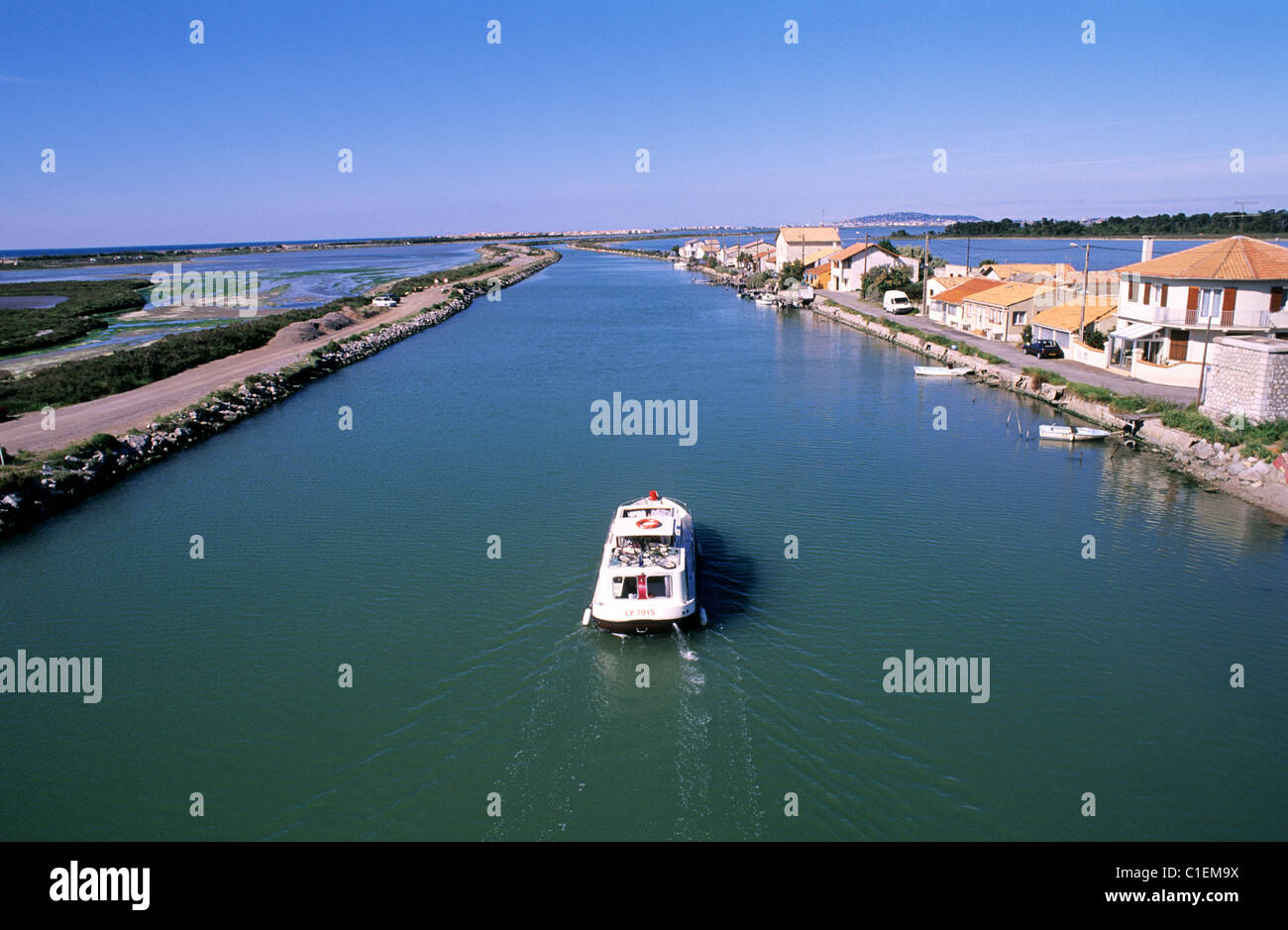 France, Herault, Sete area, Ingril's pond, beginning of the Rhone river ...