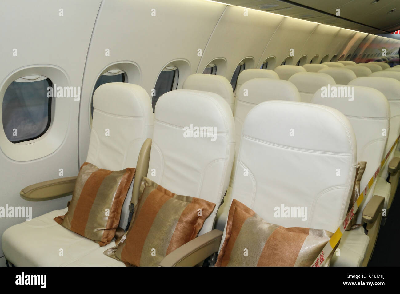 Inside airplane business class seat hi-res stock photography and images ...