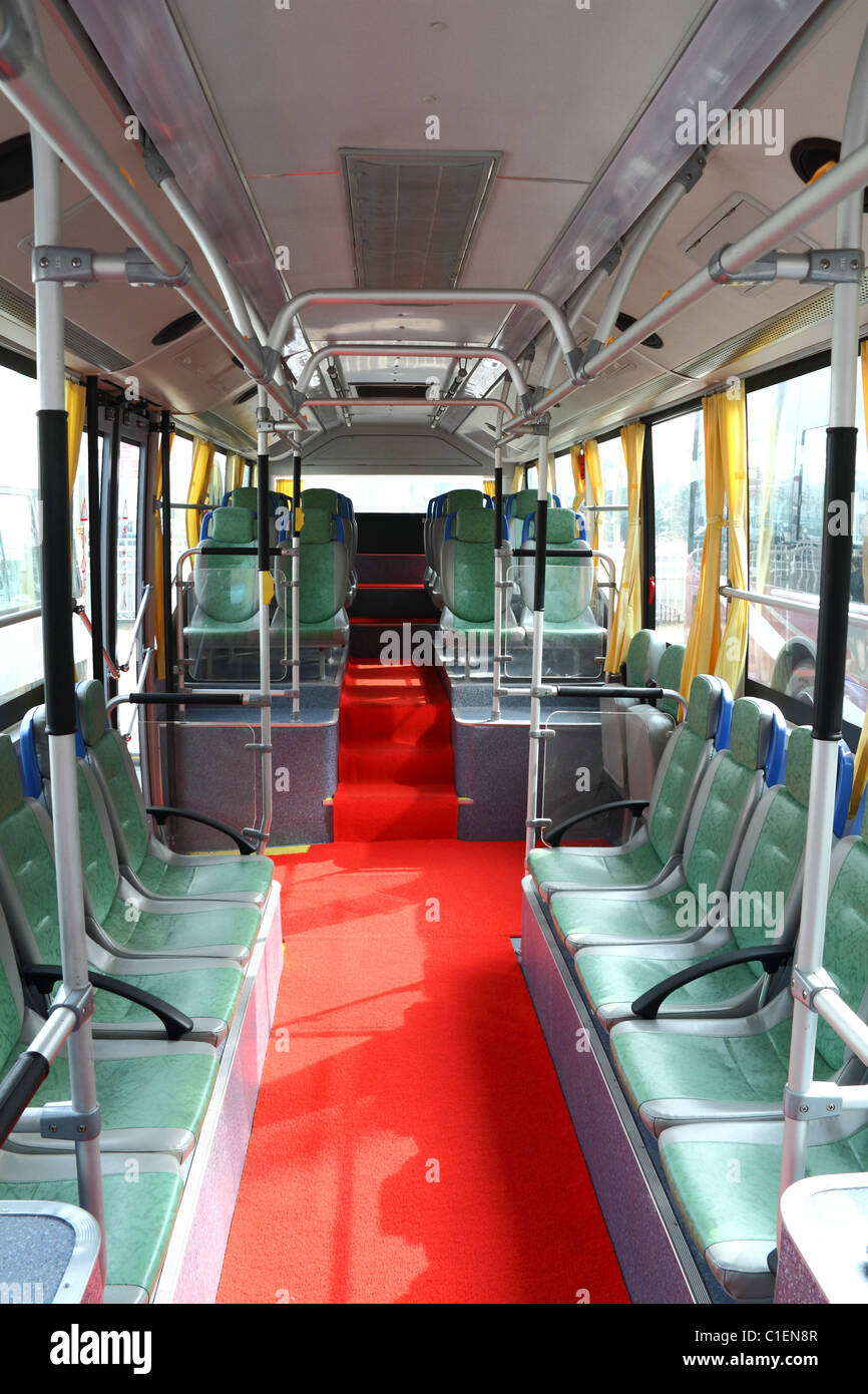 city bus interior,no passengers Stock Photo - Alamy