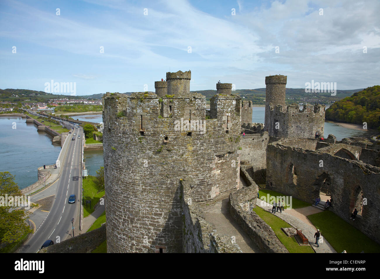Conwy Castle (circa 1287), and River Conwy, Conwy, Wales, United ...