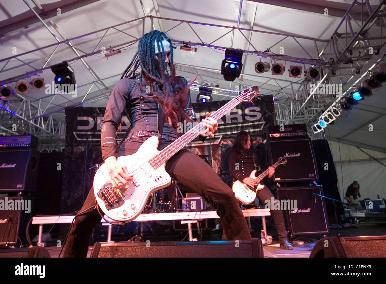Members of the Deathstars Band perform on the concert in Budapest ...
