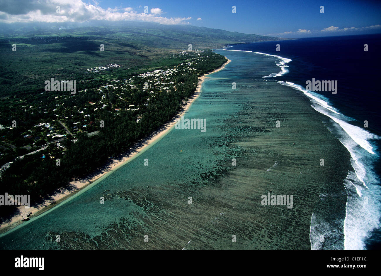 France, Reunion Island (French overseas department), view from Mafat ...