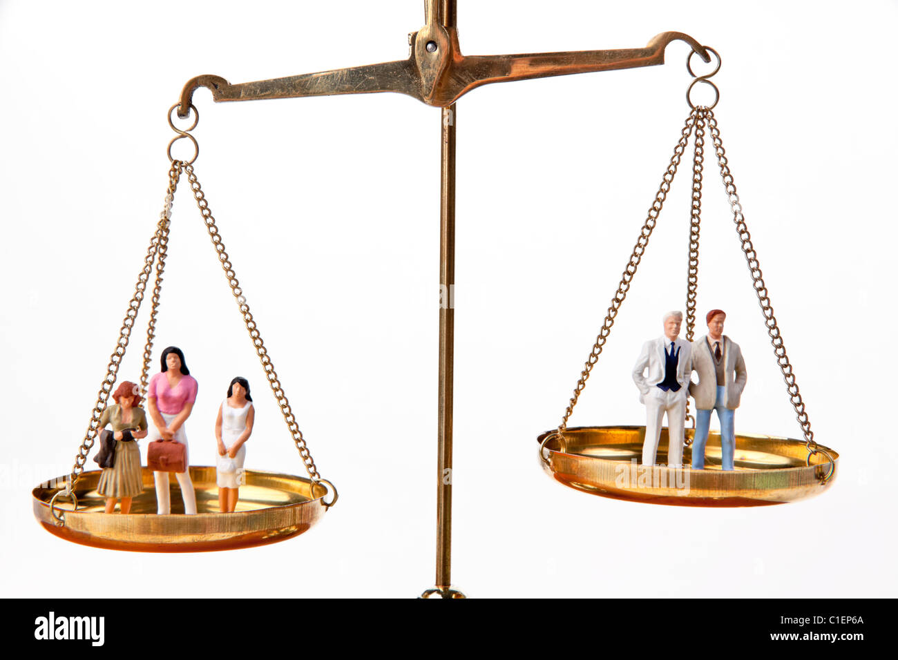 Man and woman on scale, symbol for equality Stock Photo - Alamy