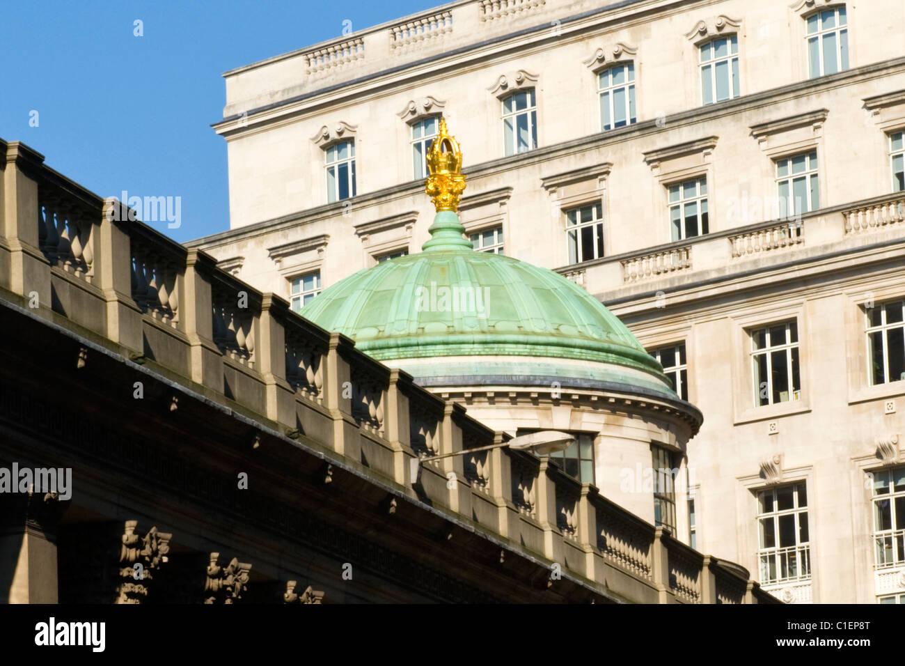 City of London , detail of Bank of England museum rotunda dome with ...