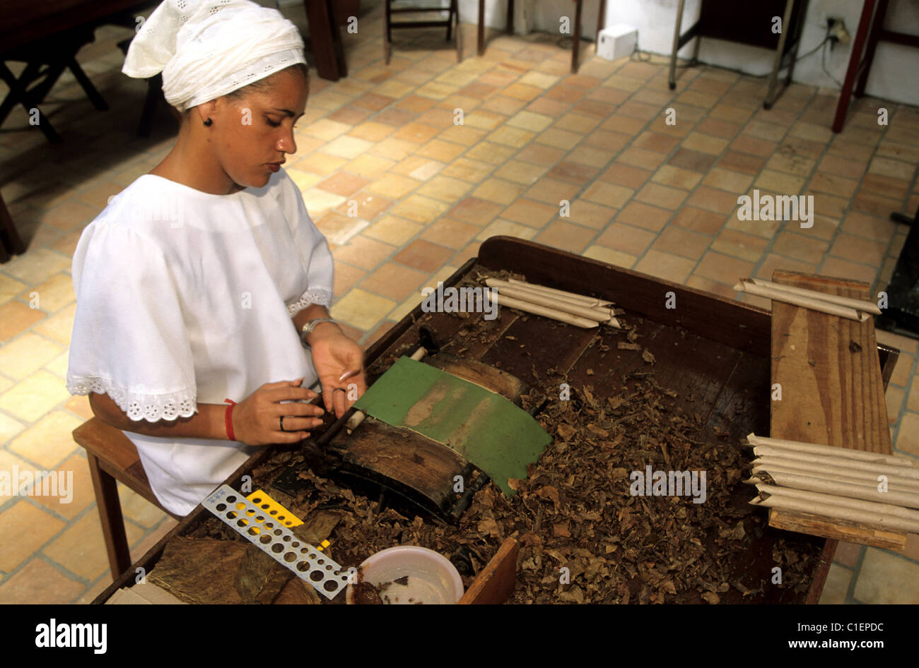 Brazil, state of Bahia, in Sao Felix, the manufacture of cigars at ...