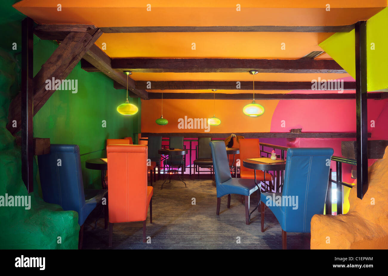 Interior of modern cafe, mainstream, modern pop style Stock Photo - Alamy