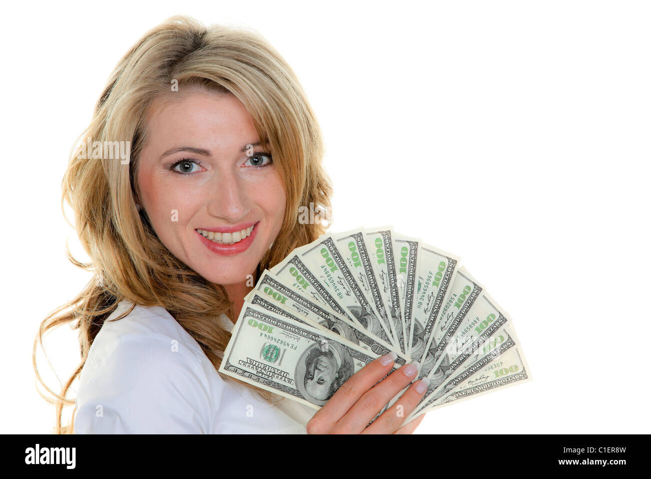 U.S. Dollars banknotes and woman Stock Photo - Alamy