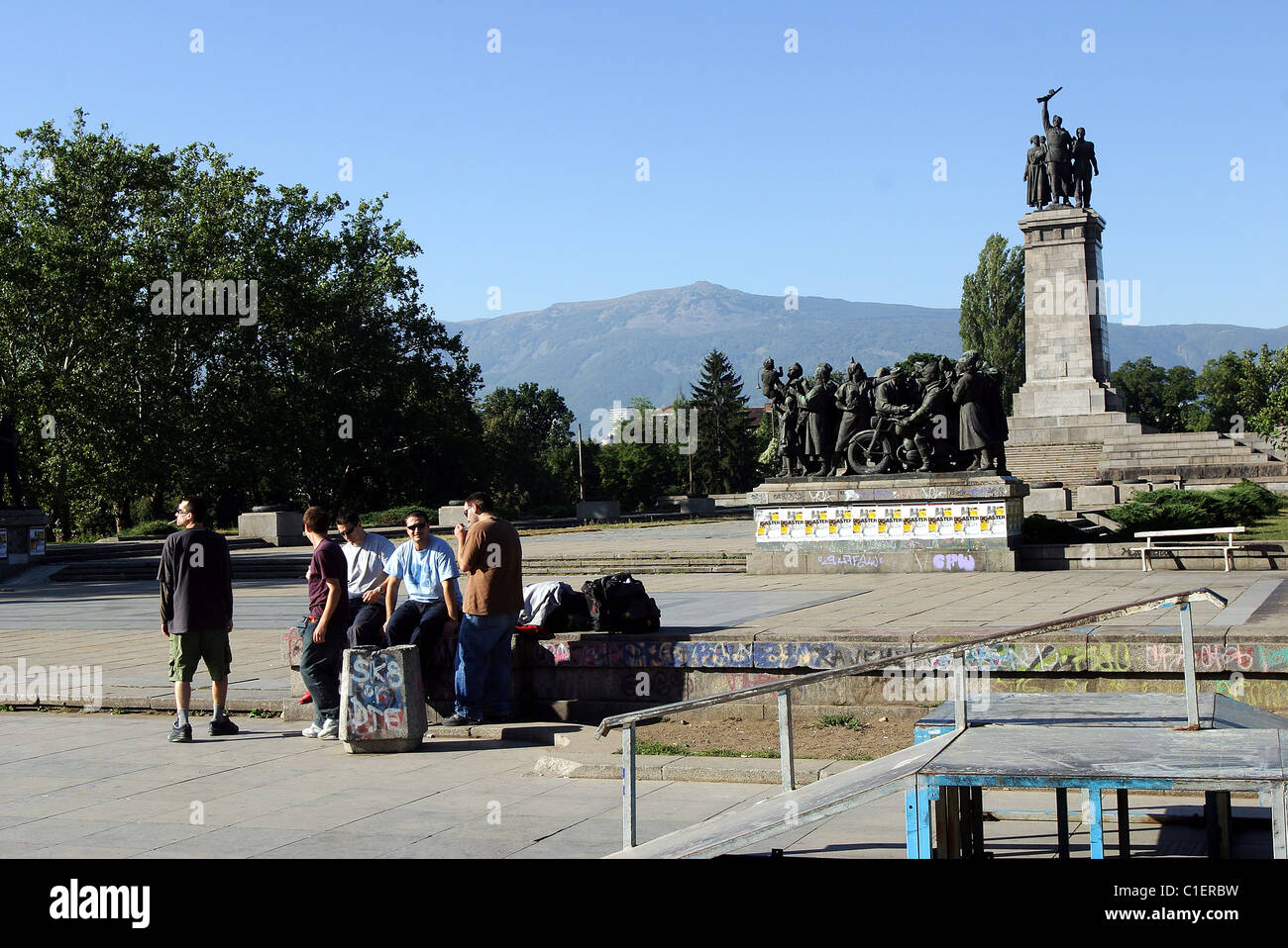 Bulgaria, Sofia, Red Army monument, Osvoboditel boulevard square Stock ...