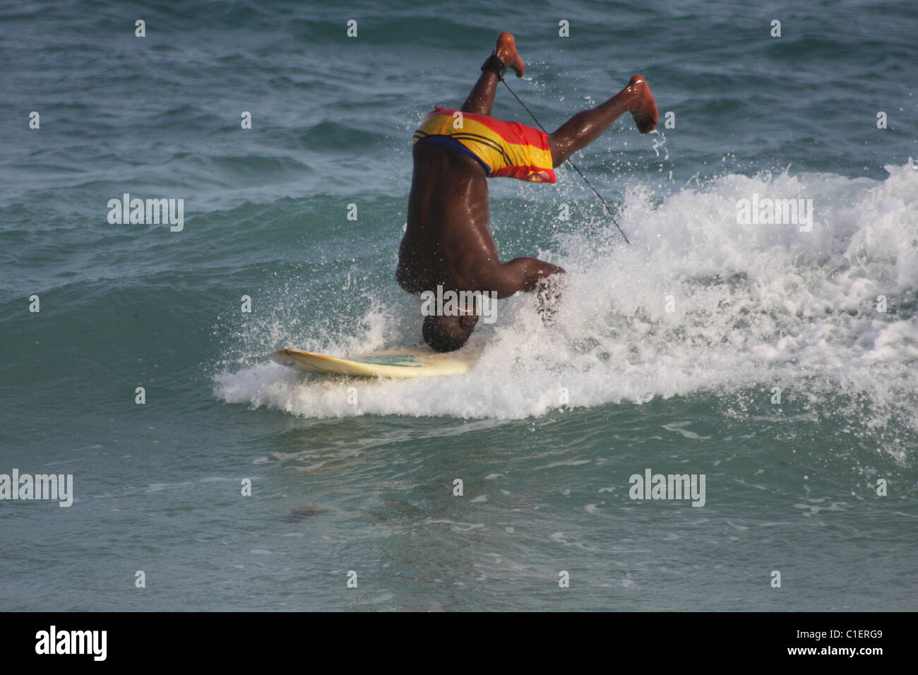 Surfing at Barbados Stock Photo - Alamy