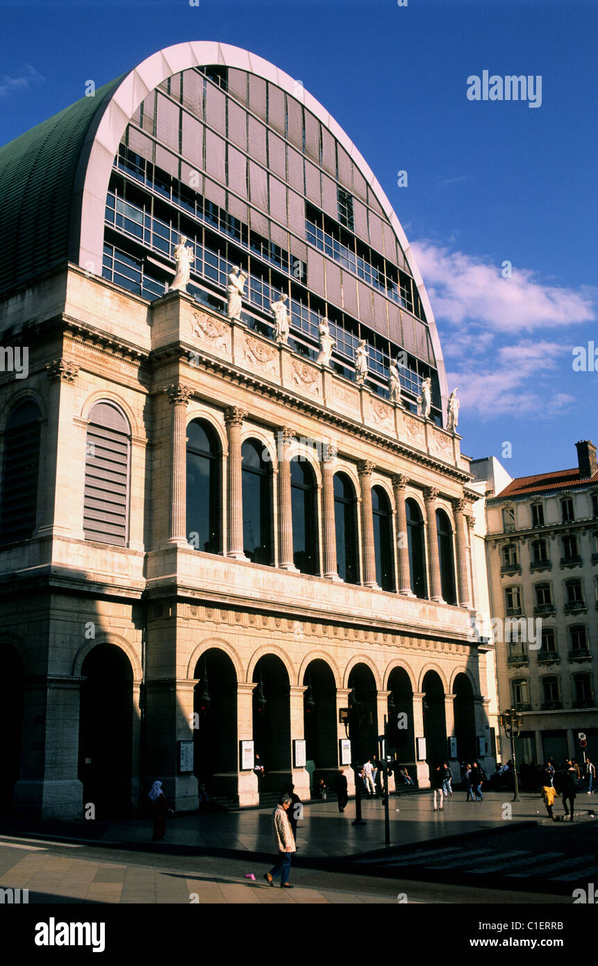 France, Rhone, Lyon, Opera house by architect Jean Nouvel Stock Photo ...