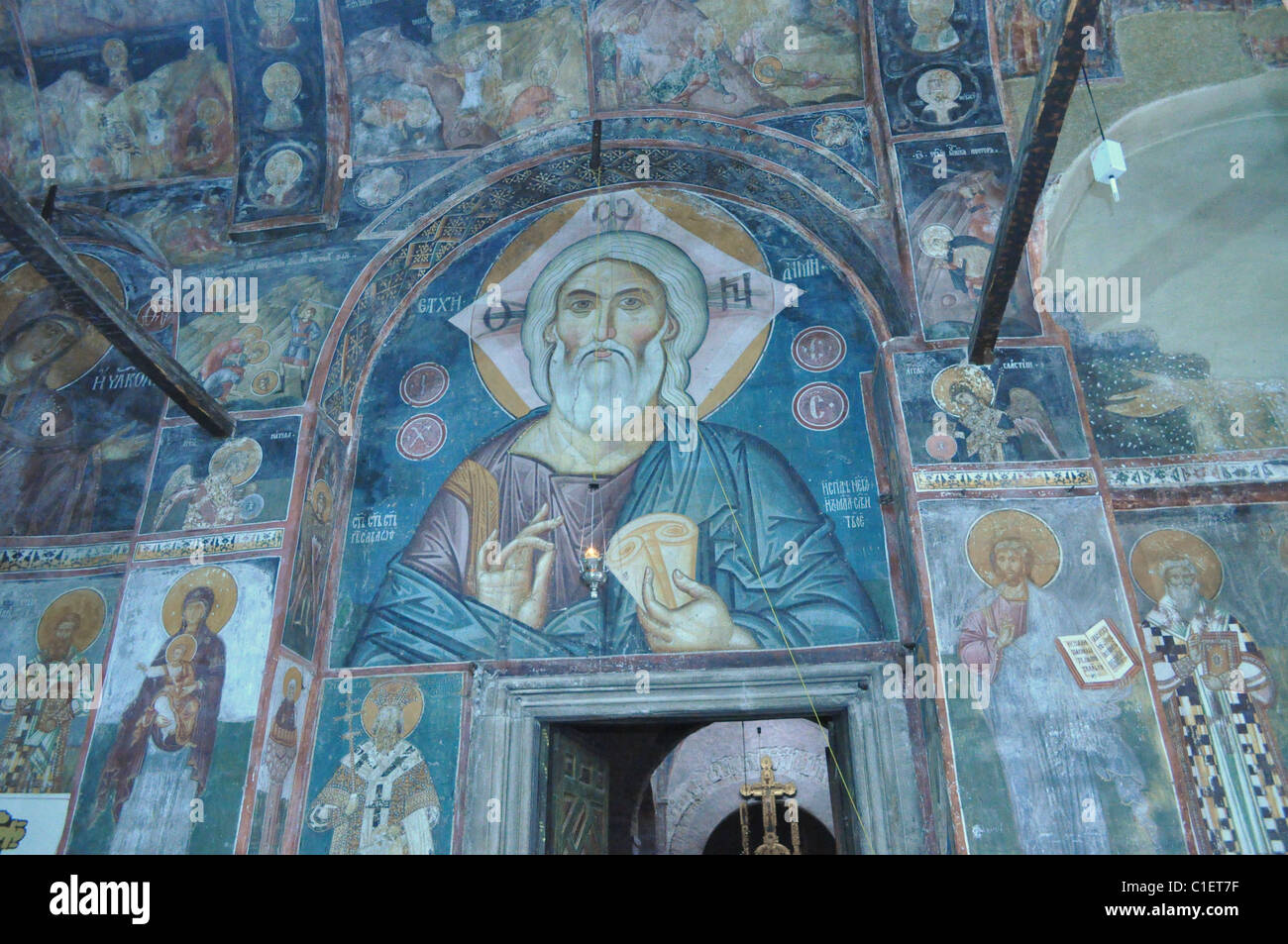 Fresco painting in Patriarchate of Pec, Kosovo Stock Photo - Alamy