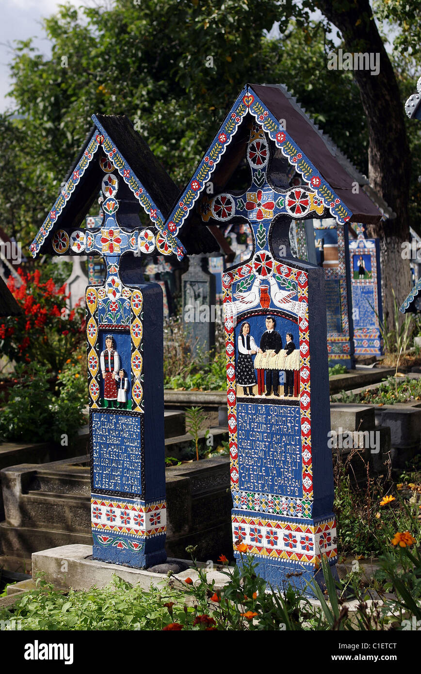 Romania, Maramures province, Sapinta village, tomb of the artist Stan ...