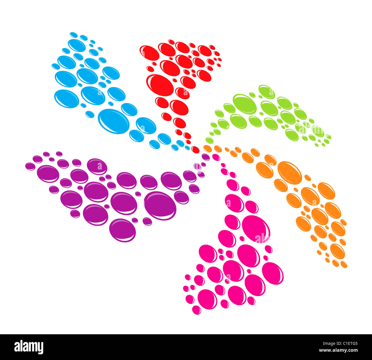 Multicolored splash symbol isolated on white background Stock Photo - Alamy