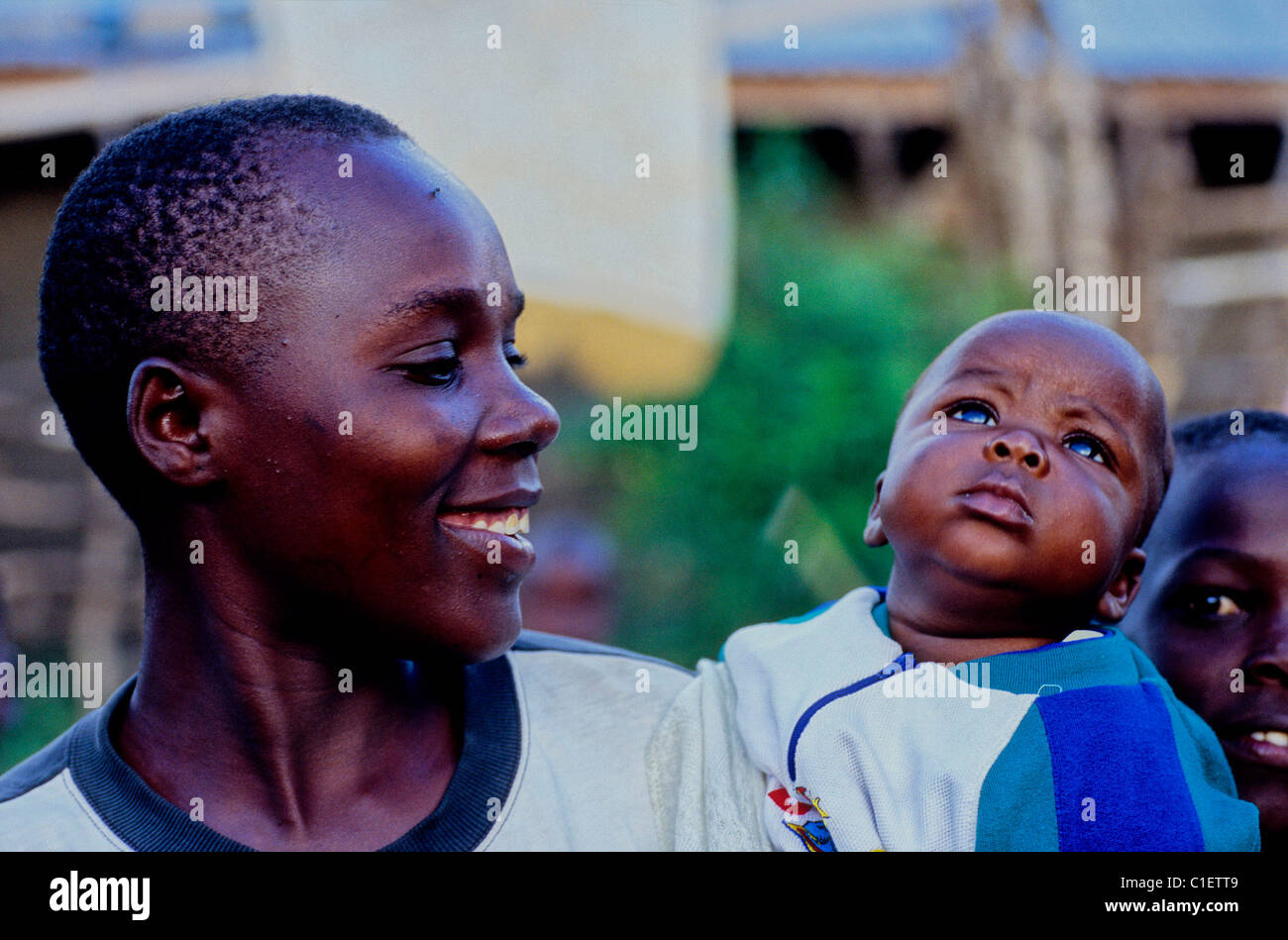 Kenya, Lake Victoria, Mfangano Island, small fishermen village, proud ...