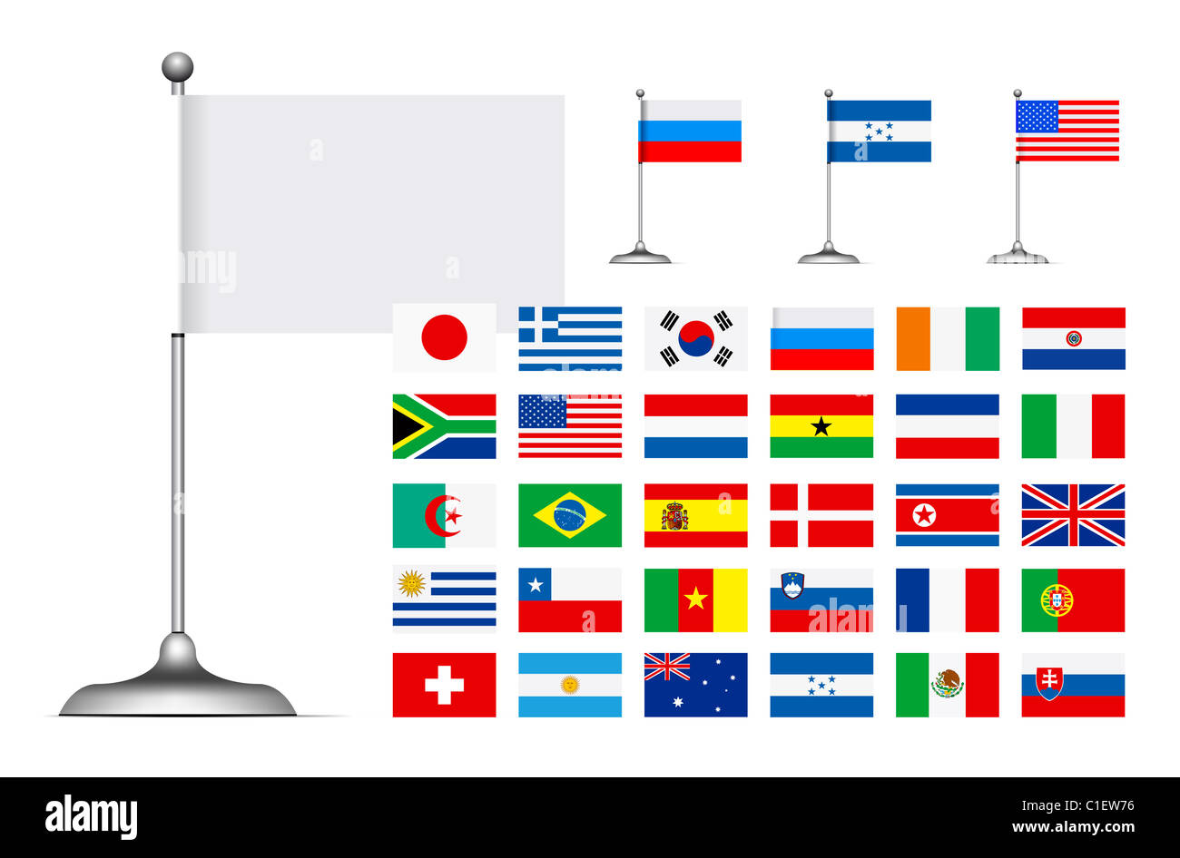 Flag set on white background. Easy to replacement Stock Photo - Alamy