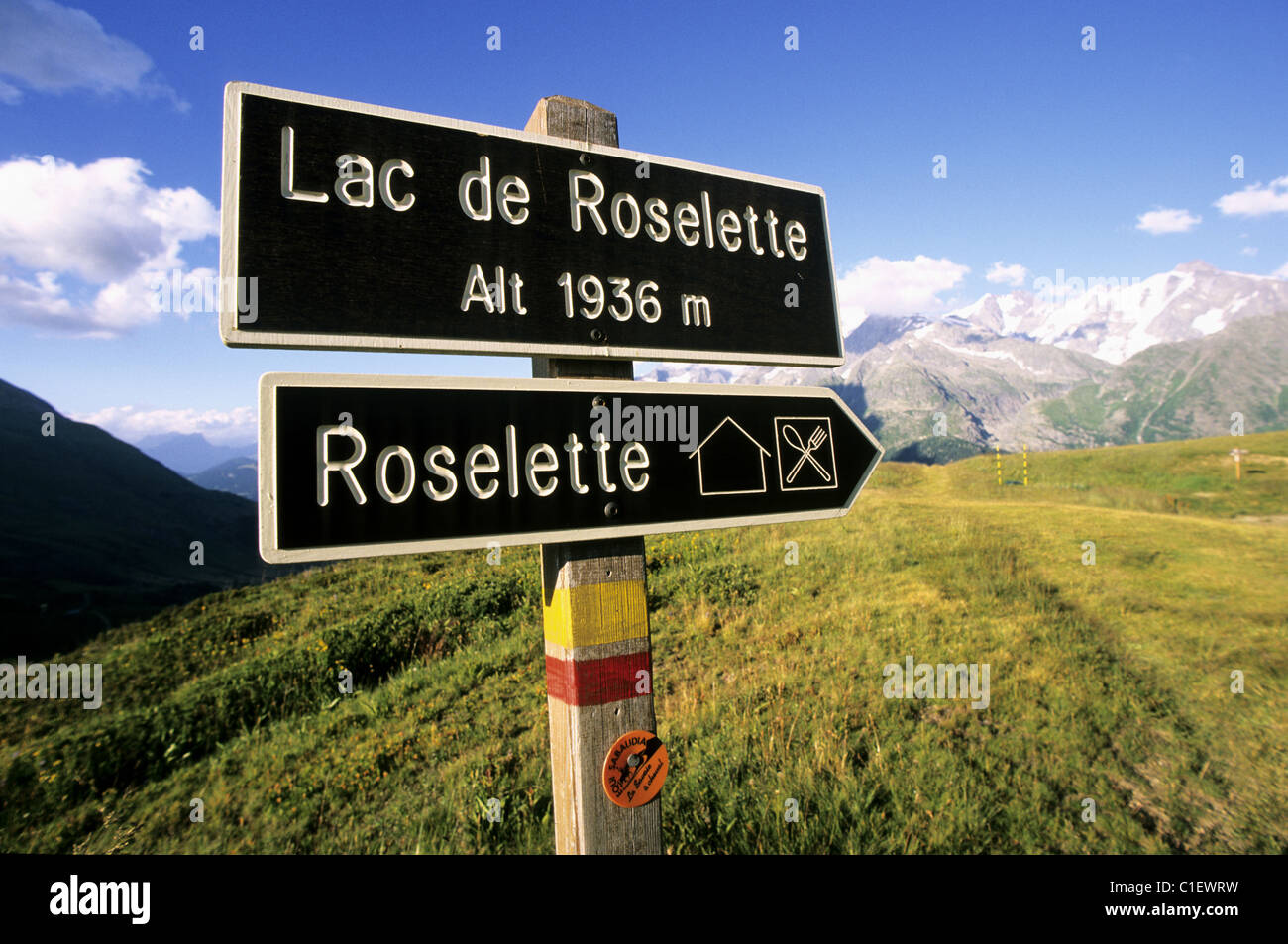 France, Haute Savoie, Mont Blanc country, hike to the Roselette lake ...