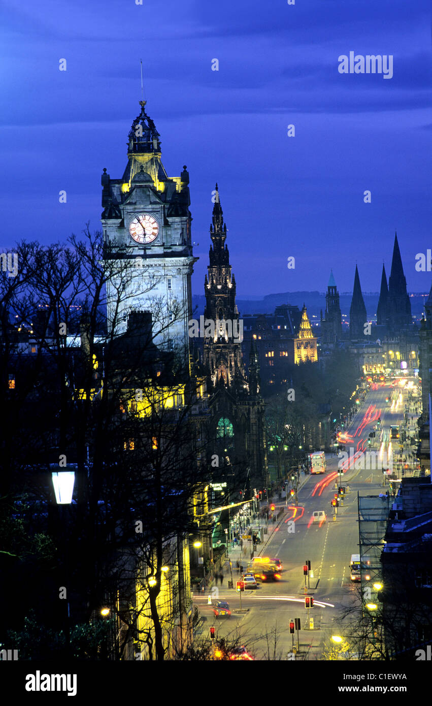 United Kingdom, Scotland, Lothian region, Edinburgh, Princes Street is ...