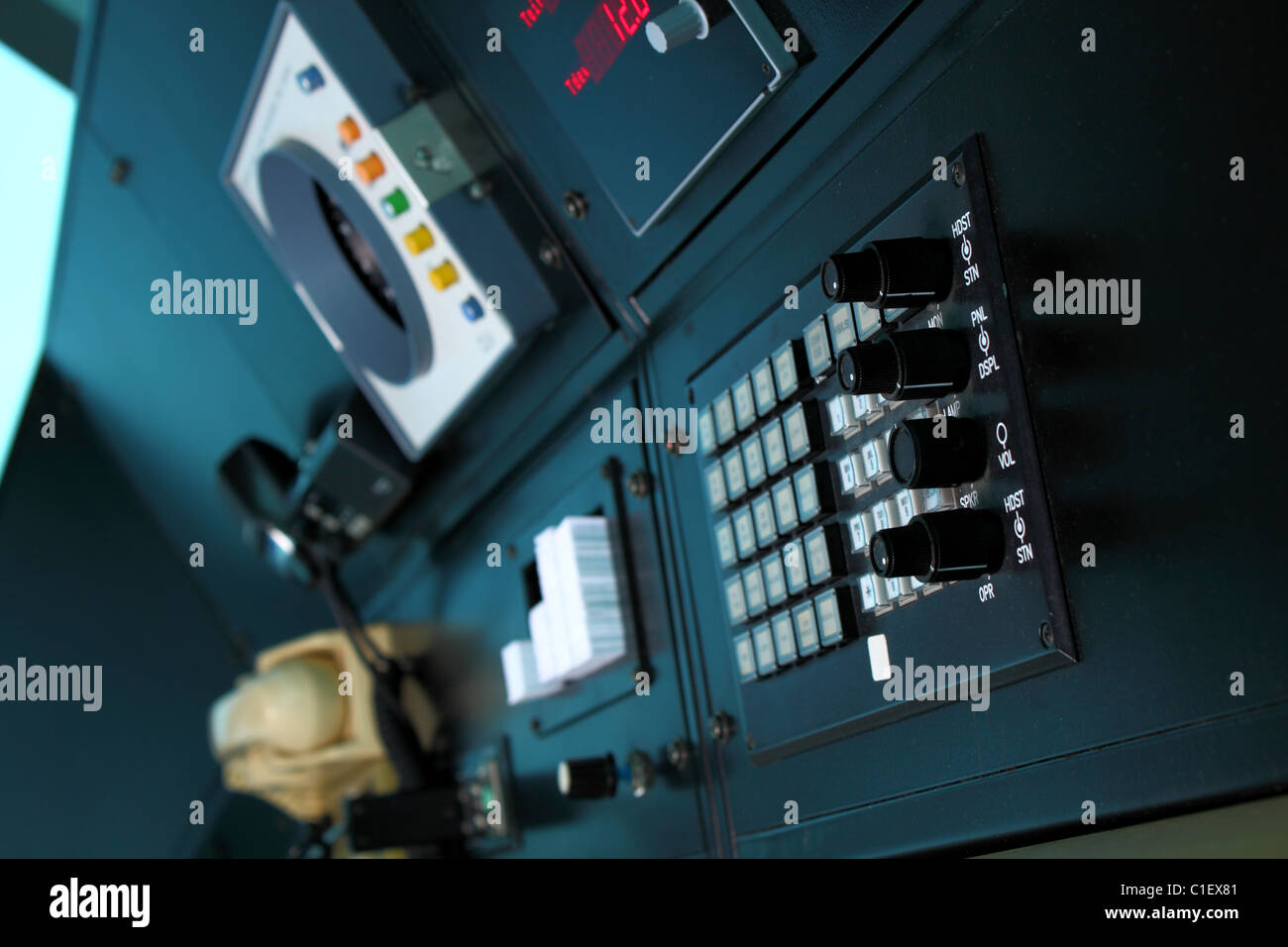 Air traffic control communication and navigation equipment Stock Photo ...