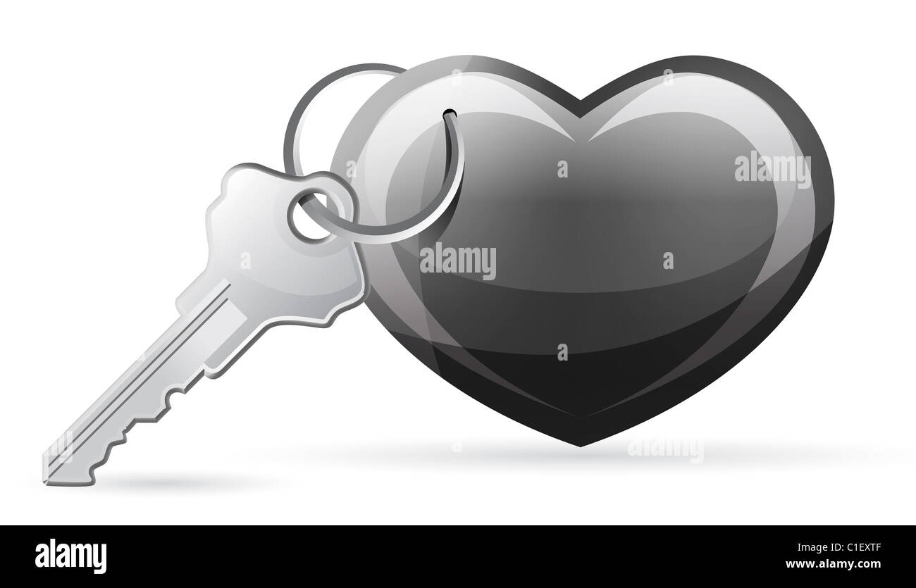 Heart with key Stock Photo - Alamy