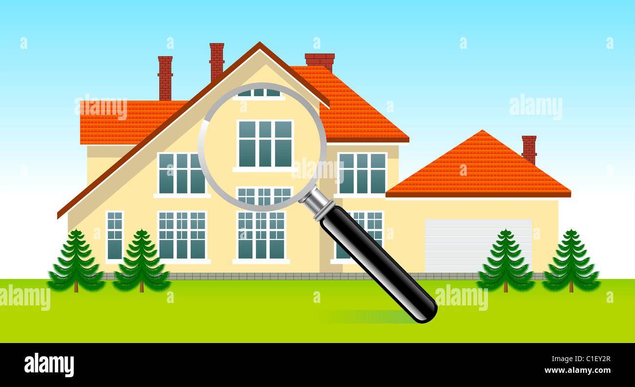 House under magnifying glass hi-res stock photography and images - Alamy