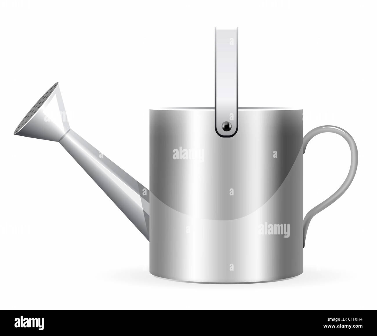 Realistic watering can illustration on white background Stock Photo - Alamy