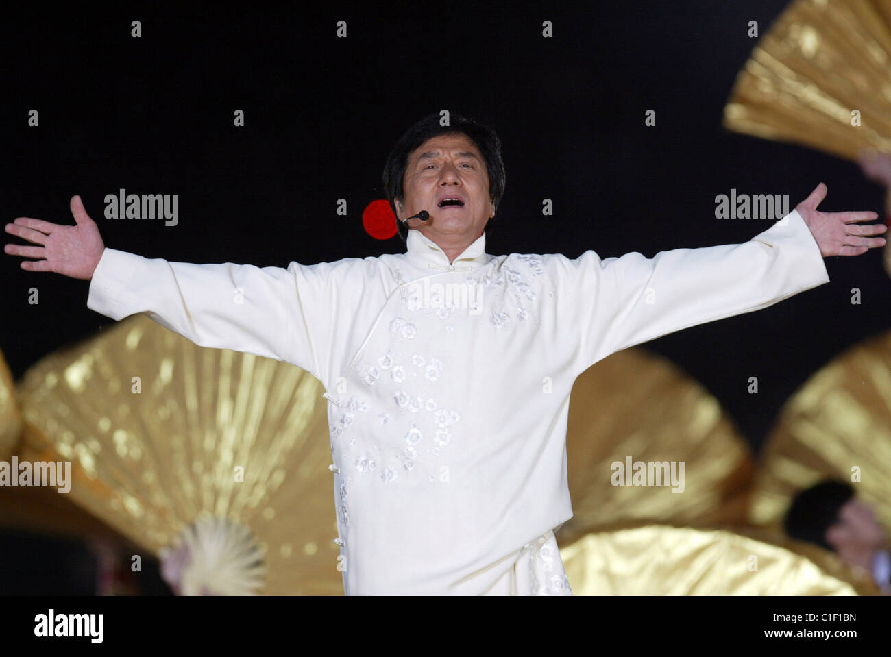 Jackie Chan Performs at a concert held at The Birds Nest Stadium. It ...