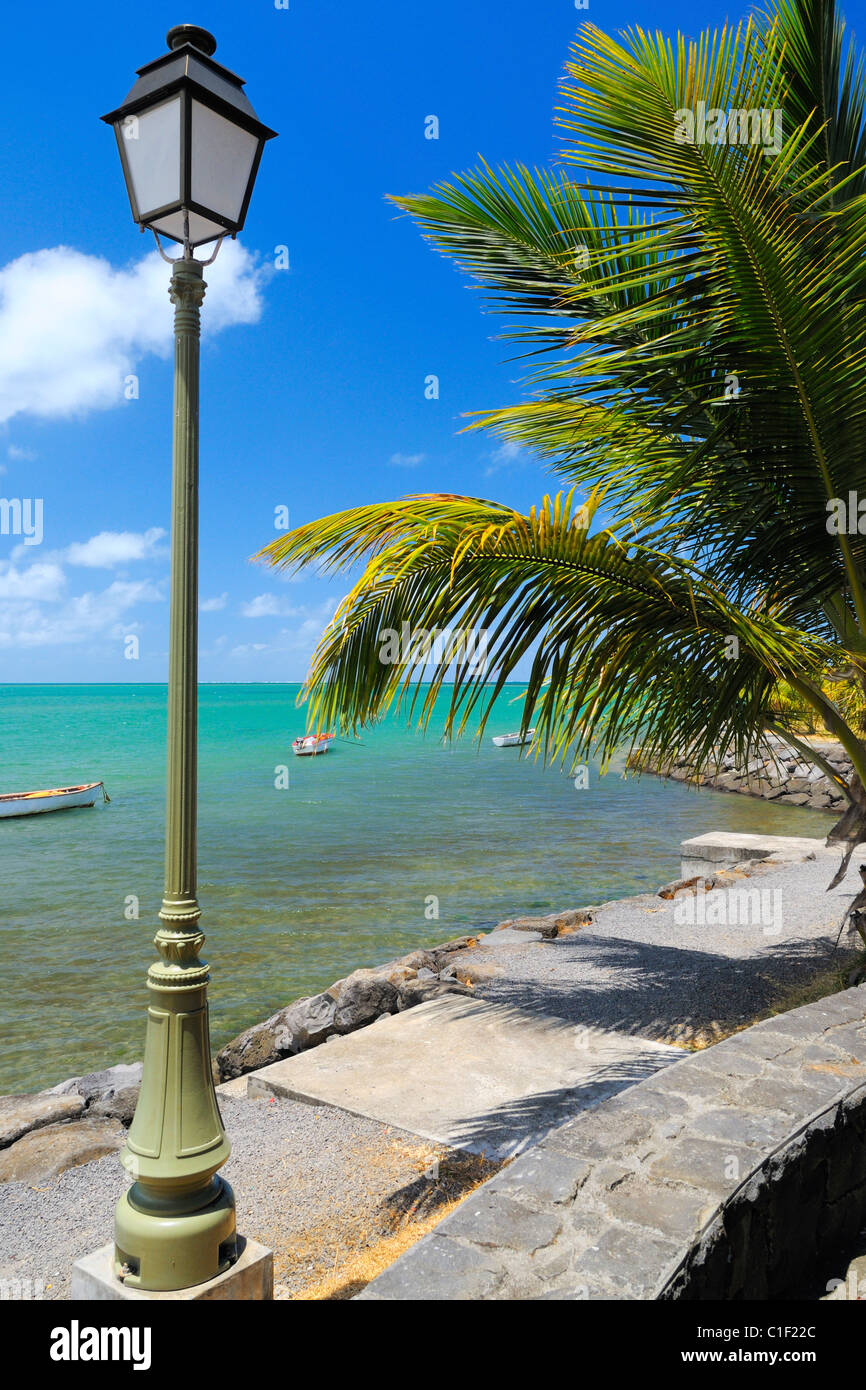 Beach park in the small east coast town of Petit Sable, Grand Port ...