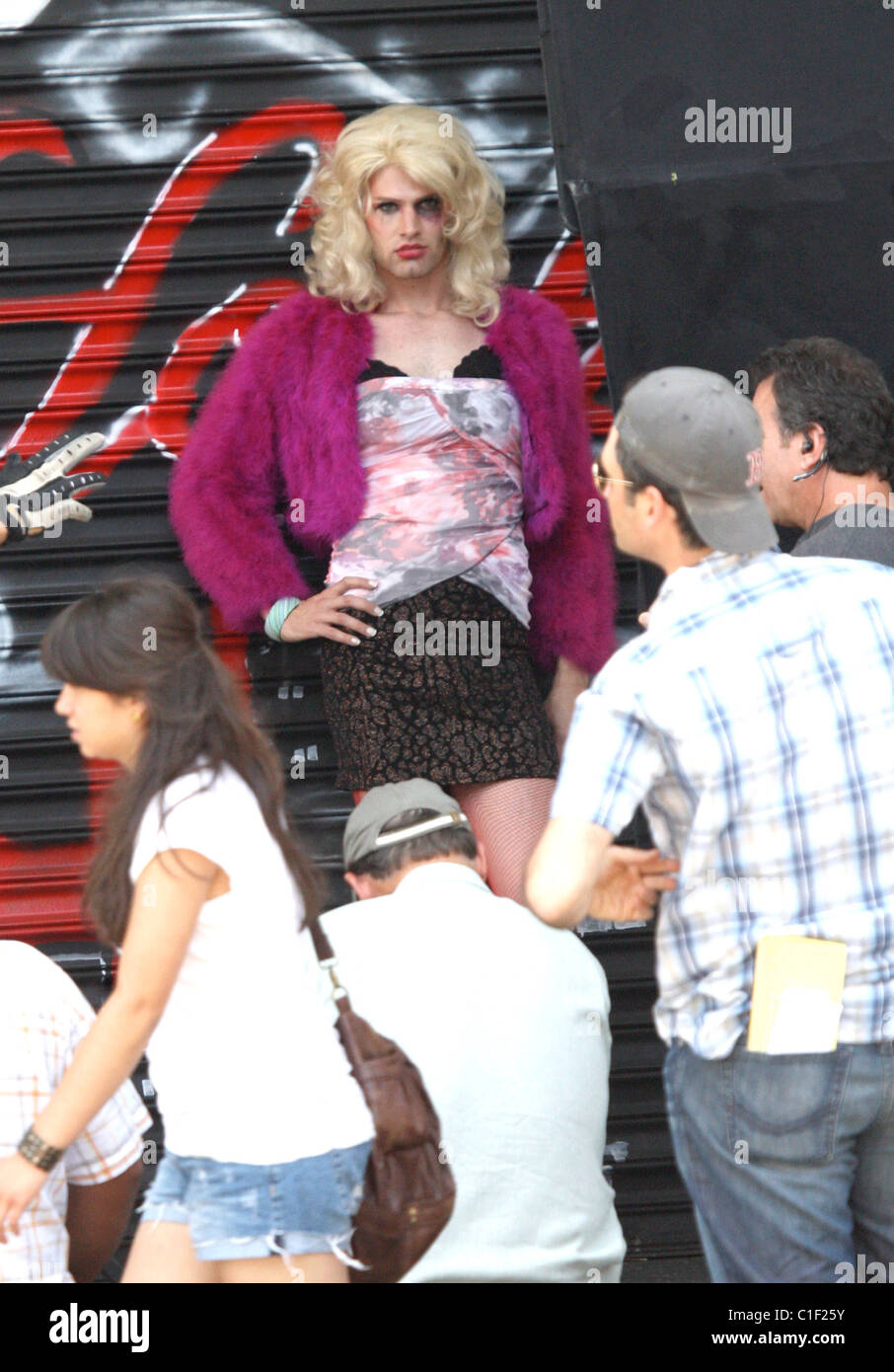 An actor filming a scene for the new movie 'Born to Be a Star' in ...