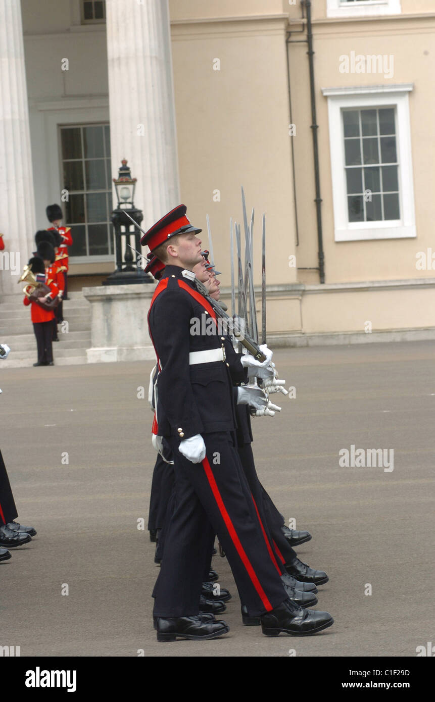 The last rehearsal of the sovereigns parade at Sandhurst. All of the ...