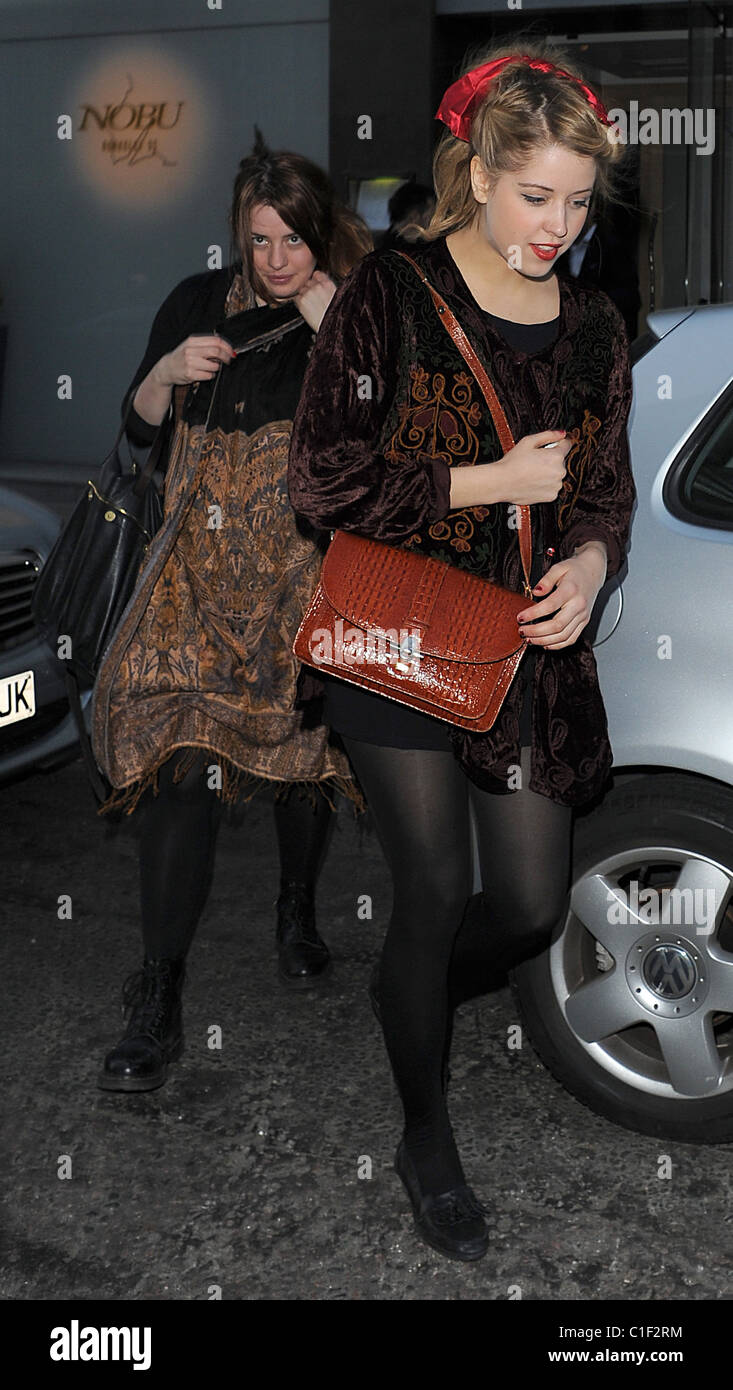 Fifi Brown and Peaches Geldof walking through Mayfair. The pair stop ...