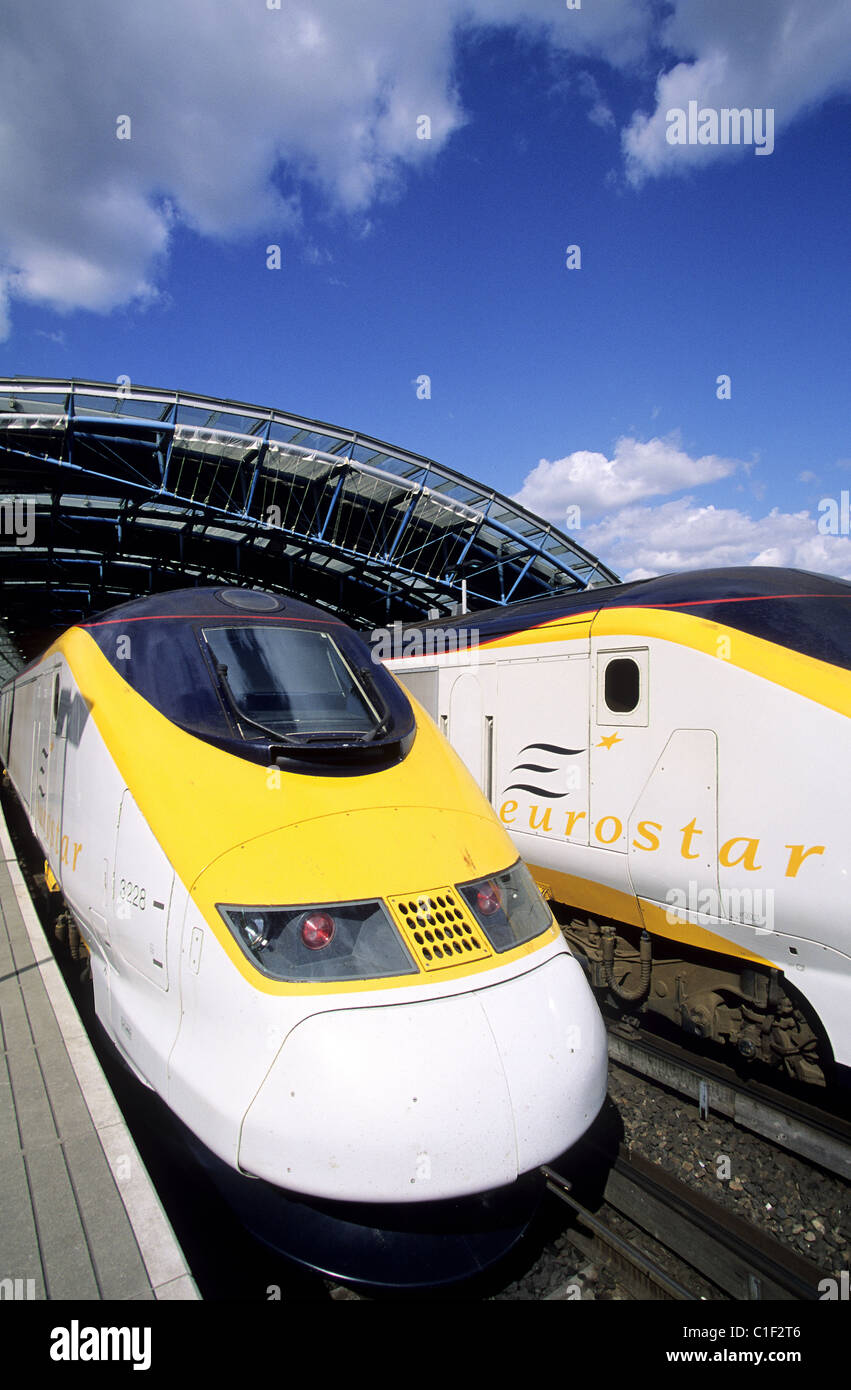 United Kingdom, London, Waterloo Station, arrival of Eurostar trains ...