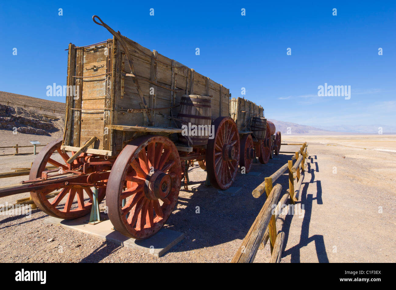 Twenty-mule-team wagon at the Harmony Borax Works, Furnace Creek, Death ...