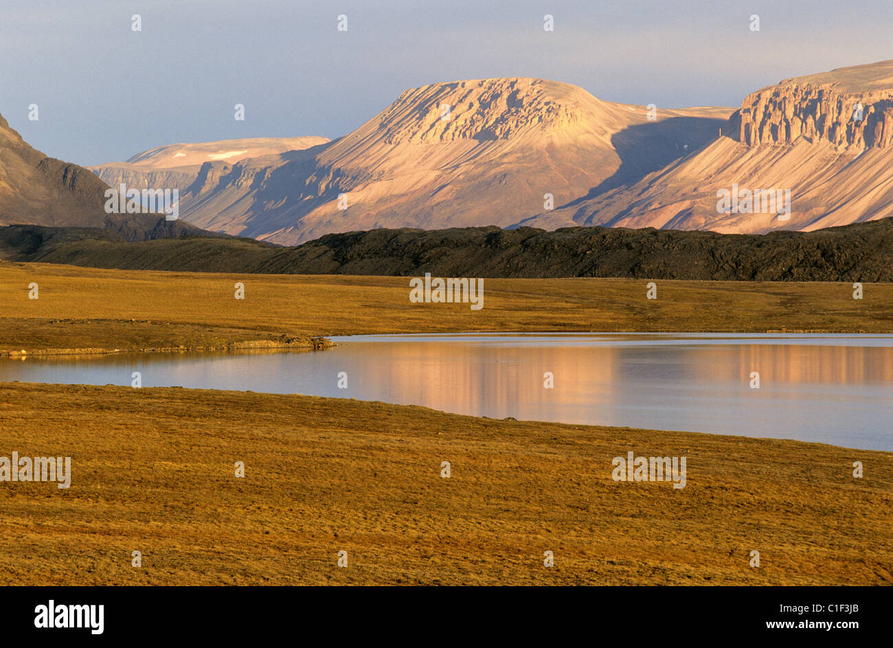 Canada, Nunavut, landscape between Arctic Bay and Nanisivik on Baffin ...