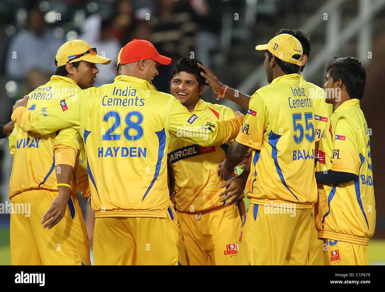 Chennai Super Kings Suresh Raina (C) in the DLF IPL Twenty20 cricket ... Chennai Super Kings Suresh Raina (C) in the DLF IPL Twenty20 cricket ...